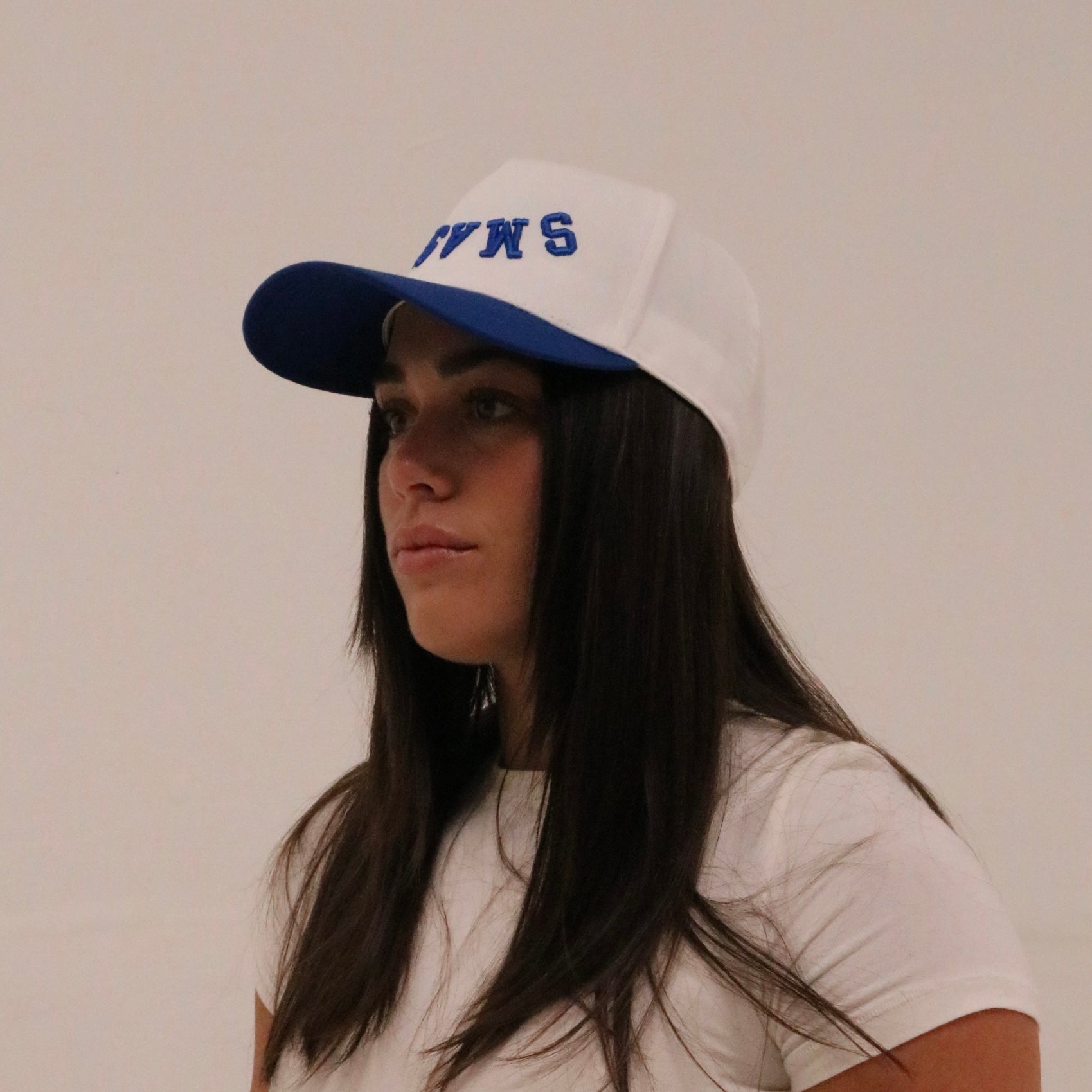 The SMASH Hat - White/Royal Blue – mjmt-apparel