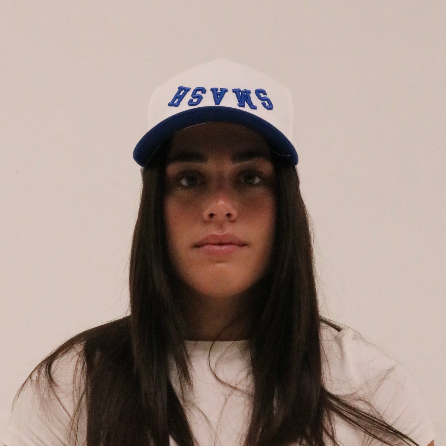 The SMASH Hat - White/Royal Blue – mjmt-apparel