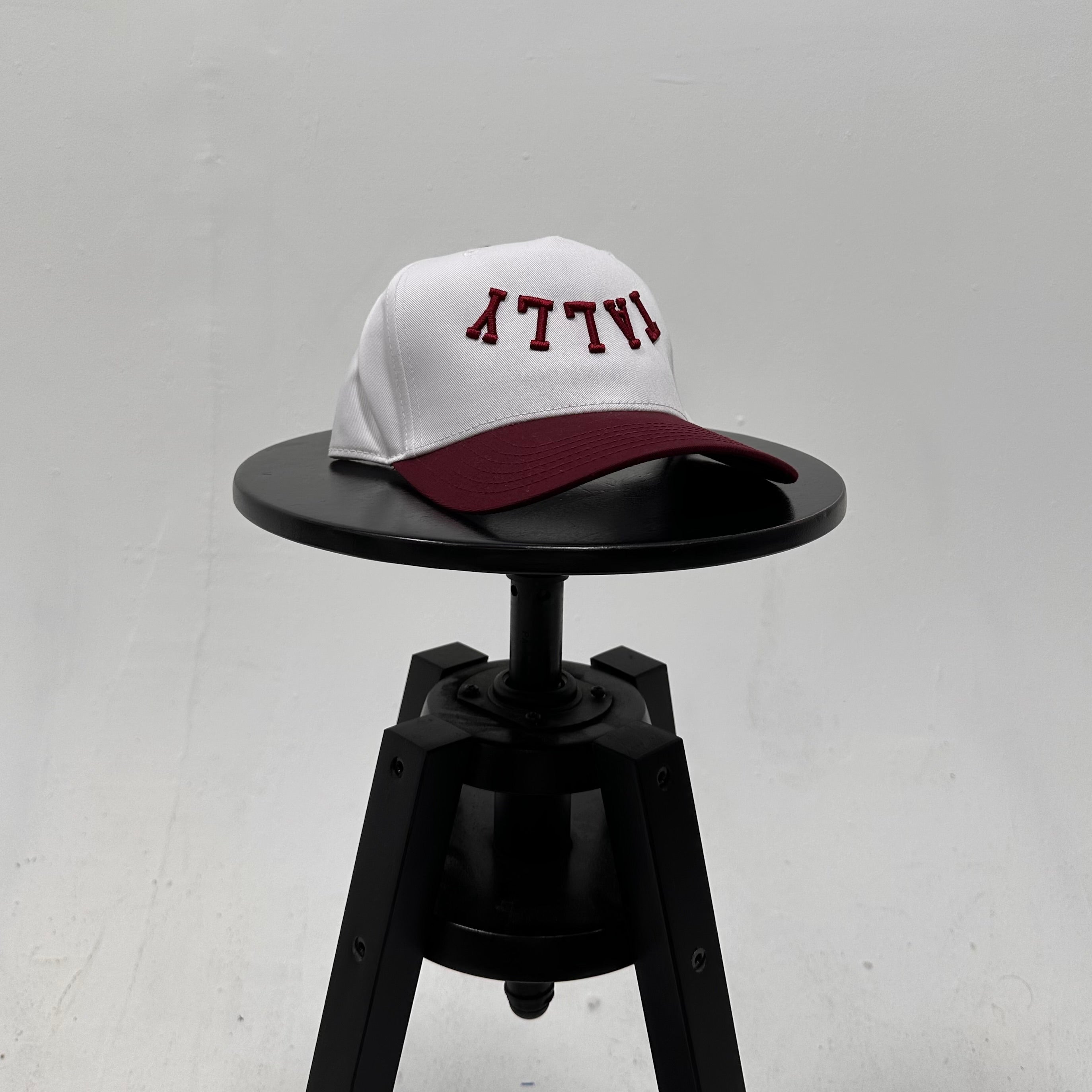 The Tally Hat - White/Garnet – mjmt-apparel